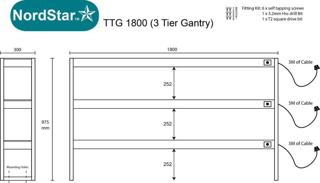 Triple Tier Gantry - 1800 - Nordstar