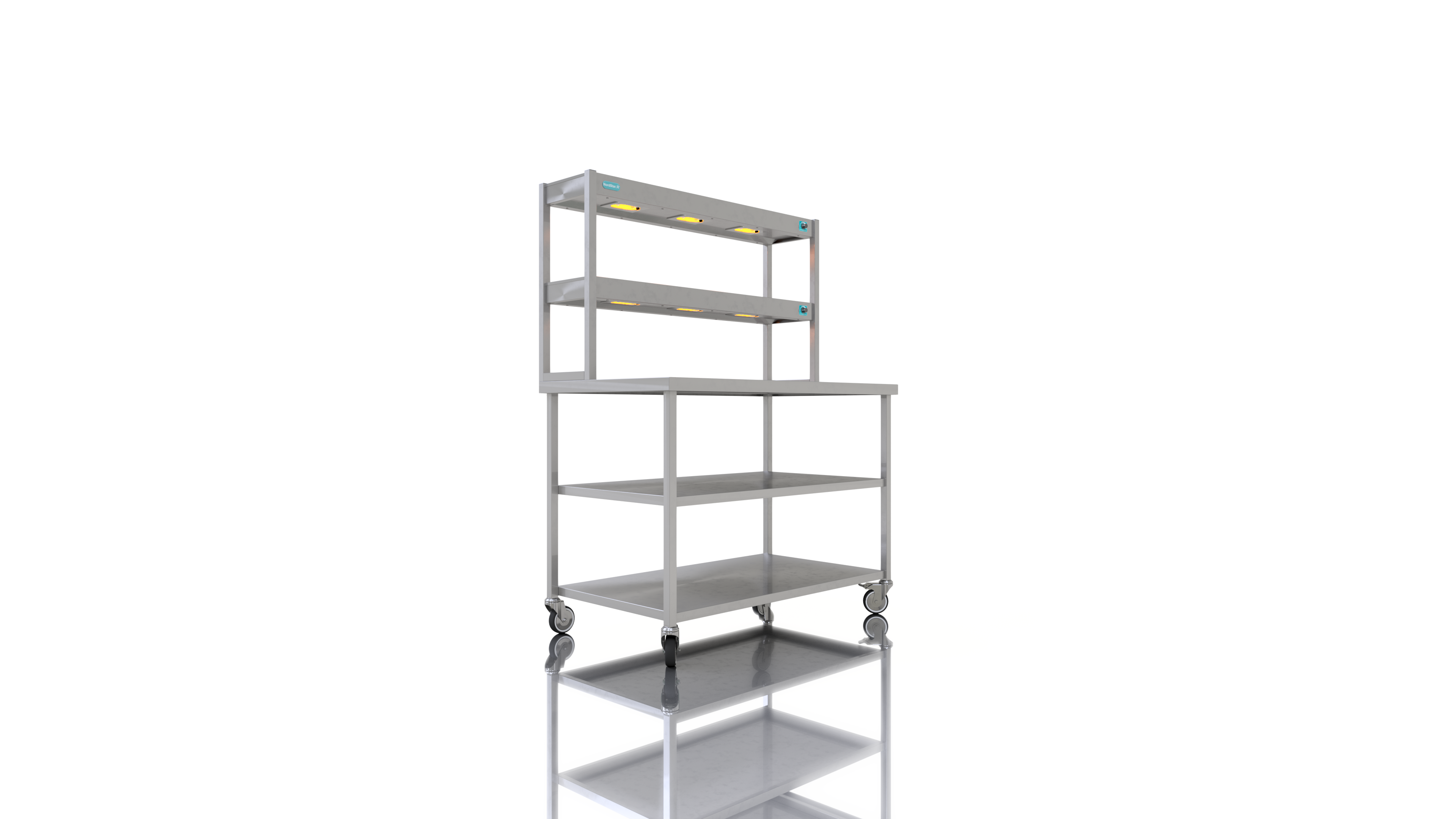 Mobile Centre Bench 1200 With 2 tier Heated Gantry (with Mid Shelf ...