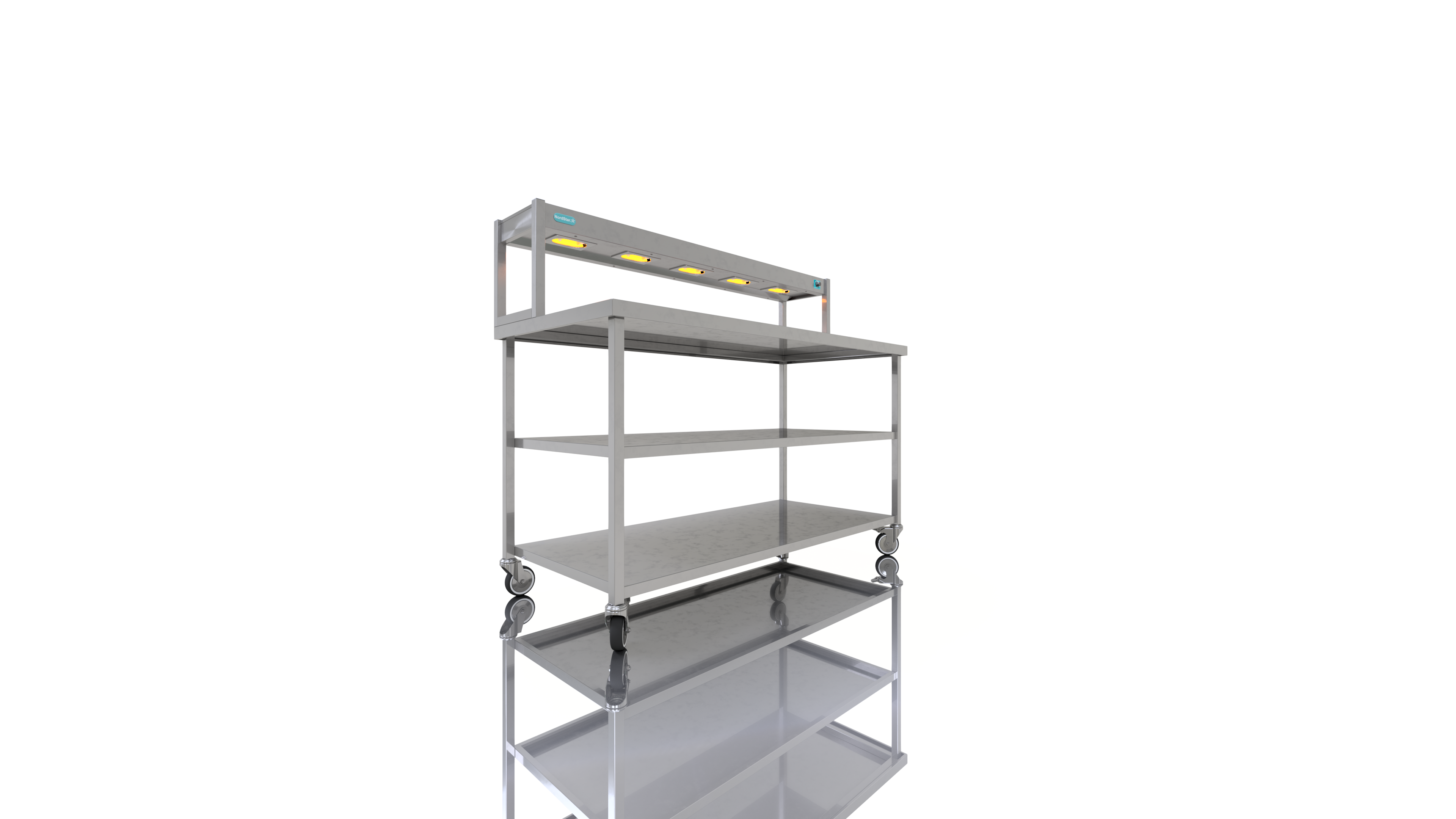 Mobile Centre Bench 1500 With 1 tier Heated Gantry (with Mid Shelf ...