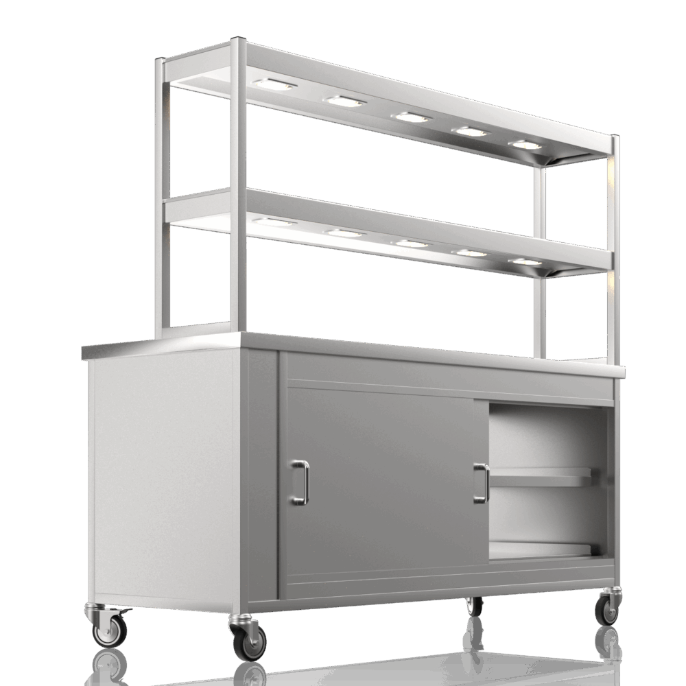 Double Tier Gantry and Pass Through Hot Cupboard 1800 - Nordstar